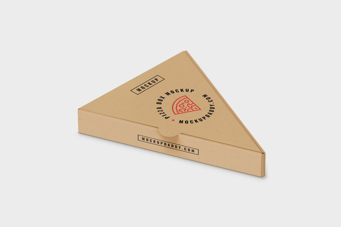 Triangle Pizza Slice Box Mockup - Mockup Daddy