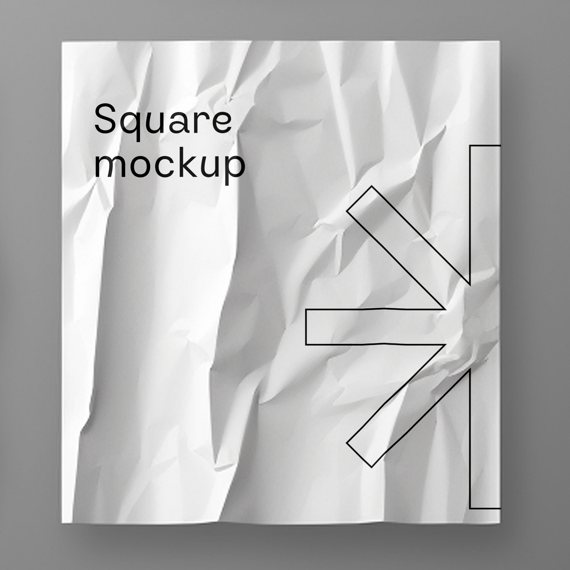 Crumpled Square Paper PSD Mockup - Mockupdaddy