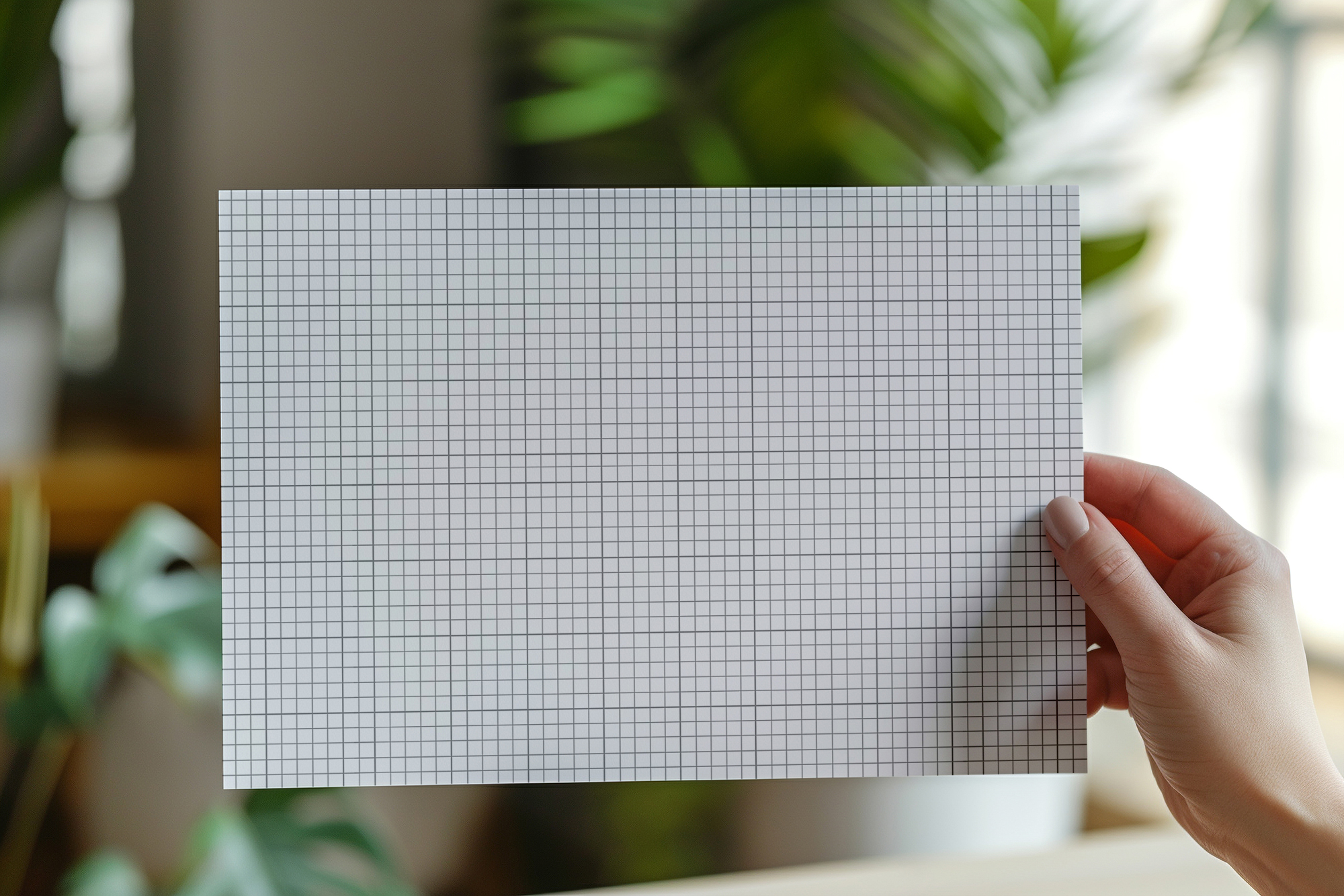 Horizontal Paper Sheet Mockup In hand - Mockup Daddy