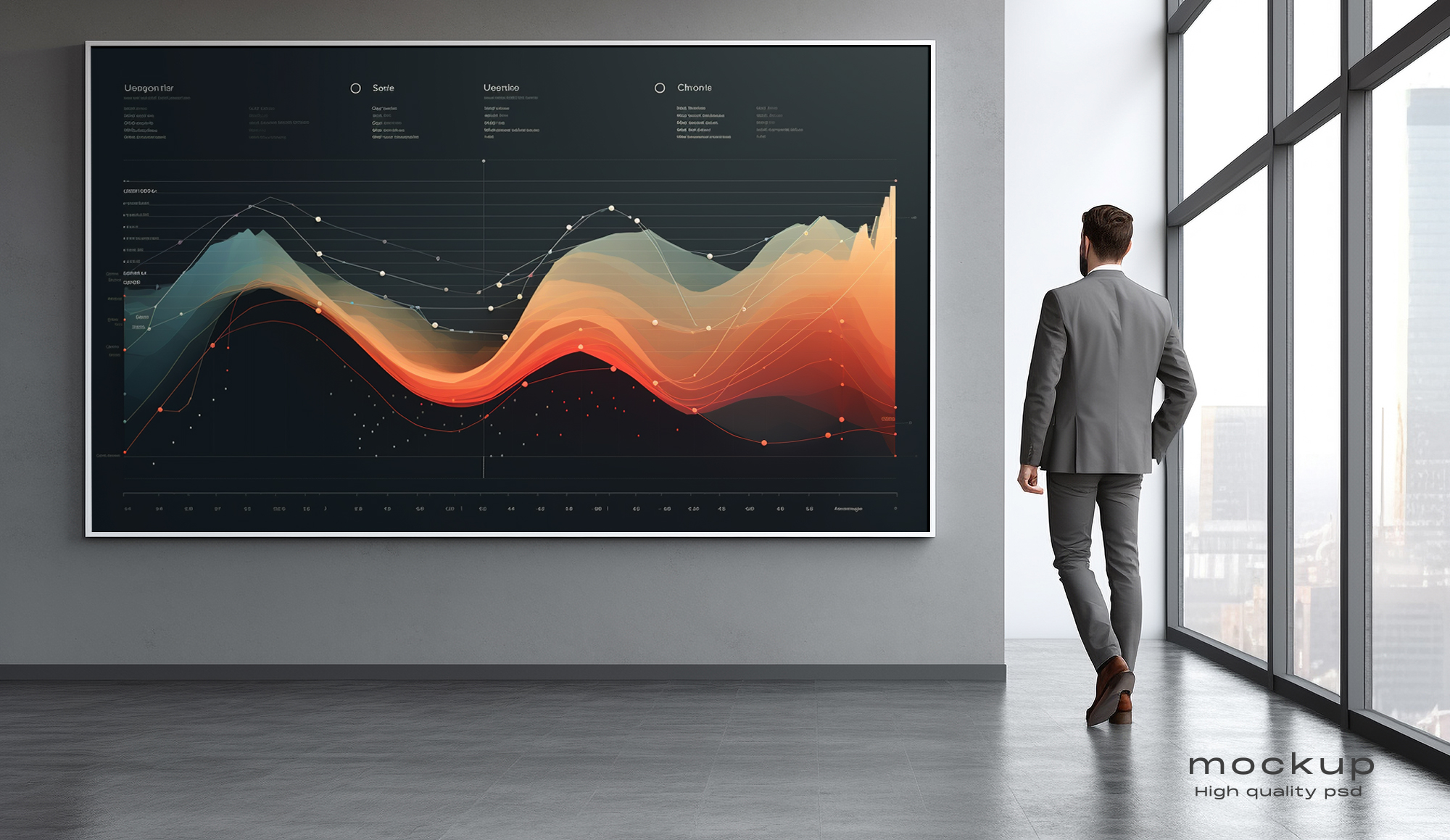 Man Standing Near Presentation Screen Mockup - MockupdaddyHighlighting ...