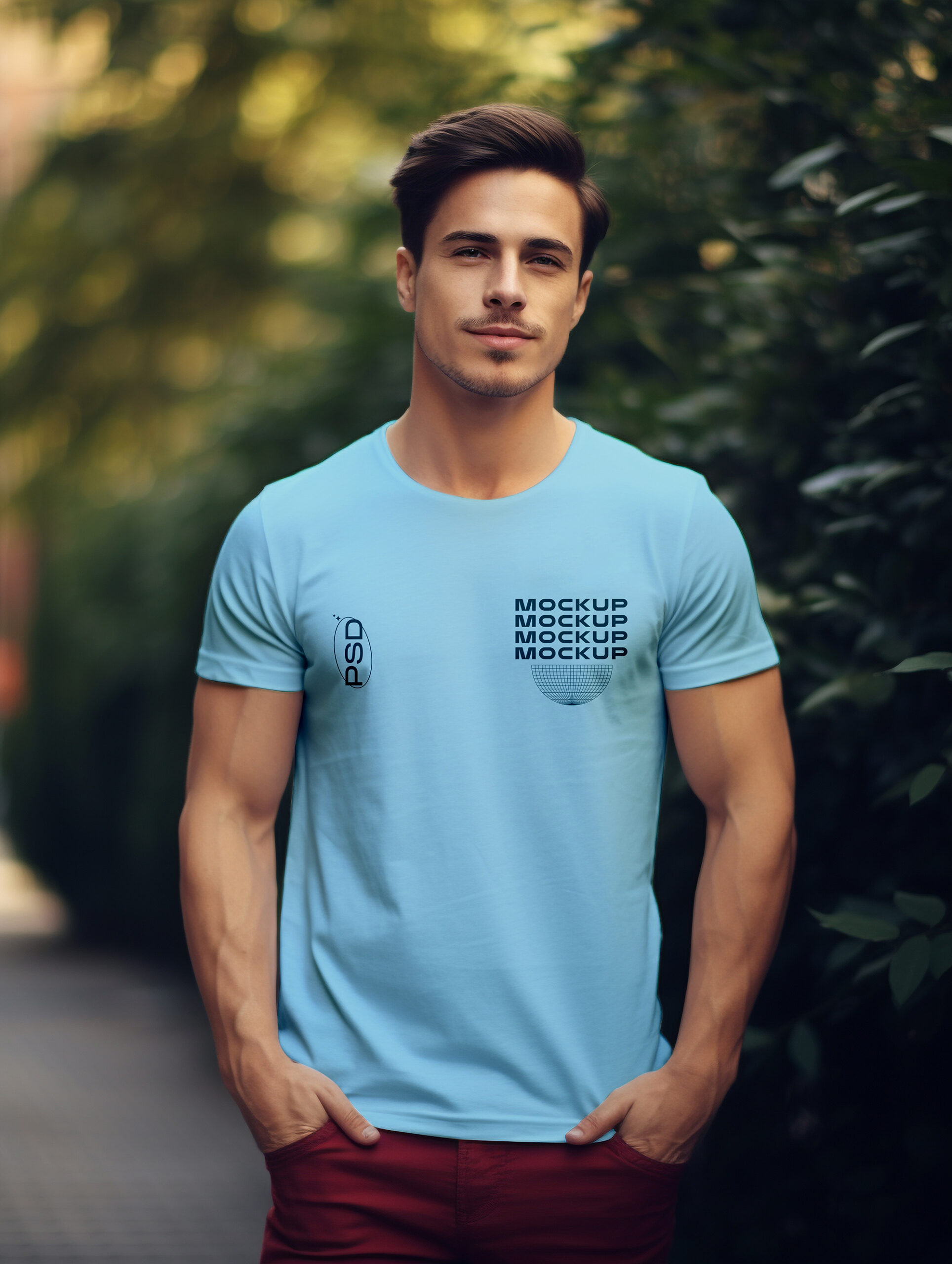 Man Tee Design Mockup - Mockup Daddy